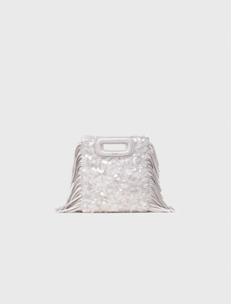 Maje Sac M Mini En Sequins - Blanc - Maje