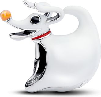 Pandora Disney Dark Zero Dog sterling silver charm with black, red, yellow green glow in the dark glitter enamelSterling silver Enamel White