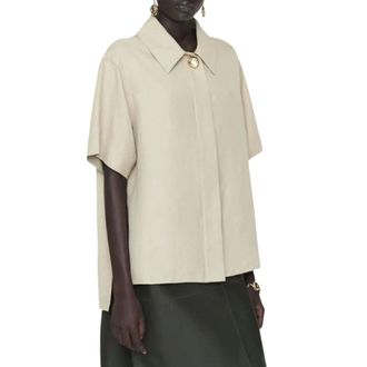 Joseph Femme, Blouses et Chemises, Beige, Taille: 38 FR Chemise Manches Courtes Volu