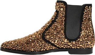 Dolce & Gabbana Femme, Chaussures, Jaune, Taille: 44 EU Bottines Chelsea Orn&eacute;es