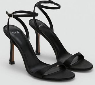 Mango Sandales &agrave; bride avec talon &eacute;vas&eacute; noir - Femme - 35 - MANGO