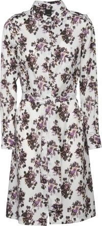 Pinko Pinko, Femme, Robes, Multicolore, Taille: 34 FR Robe Chemisier Mi-Longue