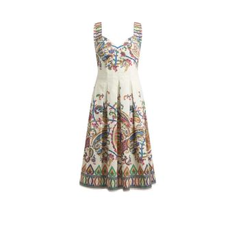 Etro Femme, Robes, Multicolore, Taille: 42 FR Robe Midi en Popeline Imprim&eacute;e