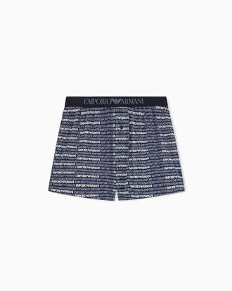 Emporio Armani Herren Classic Pattern Mix Boxer Boxershorts, blau, XXL