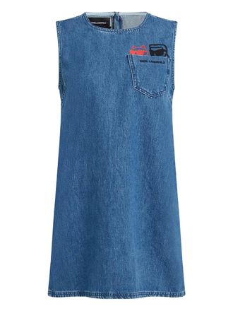 Karl Lagerfeld Ikon Duo Jeanskleid mit Skizzen - Blau