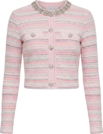 Self Portrait Femme, Pulls, Rose, Taille: 40 FR Cardigan Textur&eacute;