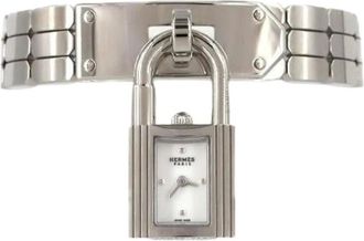 Herm&egrave;s Pre-owned Kelly Stainless Steel Quartz - Femme - Pre-owned - Gris - Taille: ONE Size
