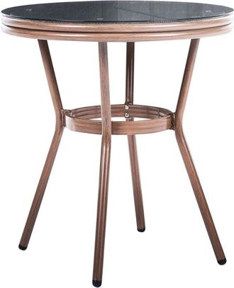 Beliani Outdoor Bistrotisch RIFREDDO 70 cm 70 cm Sicherheitsglas Grau