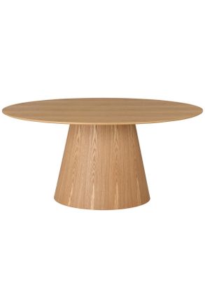 MID.YOU Mid.you Esstisch, Eiche, Holz, Holzwerkstoff, Eiche, furniert, oval, S&auml;ule, 90x76x160 cm, Esszimmer, Tische, Esstische, Esstische oval