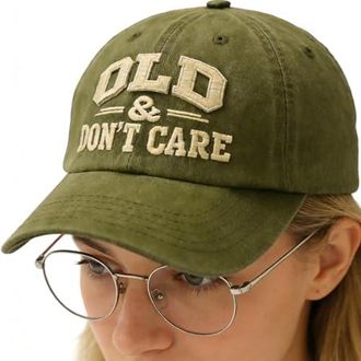 Generico Casquette De Baseball Dr&ocirc;le - Chapeau Vieux Et Ne Se Soucie Pas, Chapeau De Baseball, Casquette De Basball Vintage Uni De Taille R&eacute;glable | pour La Co