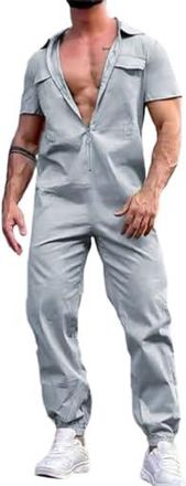 Generic Combinaison de travail d&eacute;contract&eacute;e &agrave; fermeture &eacute;clair pour homme, bleu, XXL