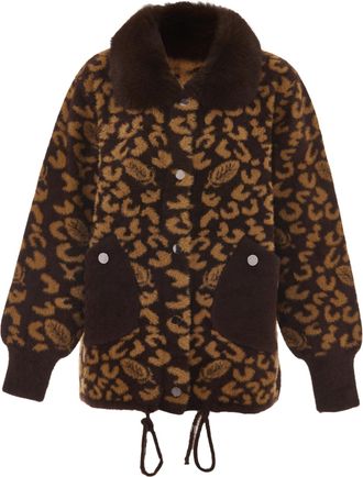 Mymo Strickjacke Frauen braun