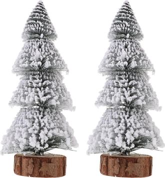 Cabilock 2St&uuml;ck Weihnachtsbaum Mini K&uuml;nstlicher 20cm Miniatur Tannenbaum Gr&uuml;n Klein Miniatur Tanne Mini Weihnachts Baum Dekoration Geschenk Tischdeko, DIY, Sch