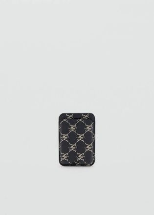 Mango Porte-cartes de t&eacute;l&eacute;phone portable imprim&eacute; logo bleu marine - Femme - Taille unique - MANGO