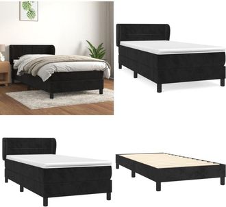 vidaXL Boxspringbett mit Matratze Schwarz 80x200 cm Samt - Samtbett - Boxspringbett - Doppelbett - Schlafzimmermöbel - Luxusbett - Home & Living