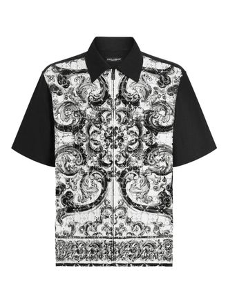 Dolce & Gabbana chemise à imprimé Majolica - Noir