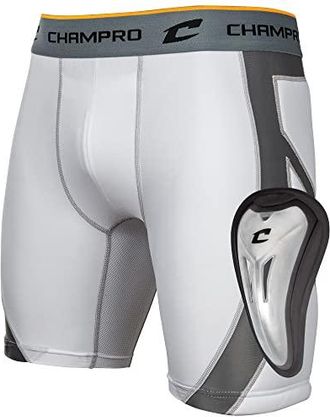 Champro Short de Compression pour Homme, Homme, Blanc, Large
