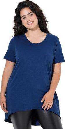 Angel Of Style Longshirt, Bequeme, streckende Passform mit feiner Struktur. Rundhalsausschnitt, Halbarm. Gerundeter Saum, hinten länger