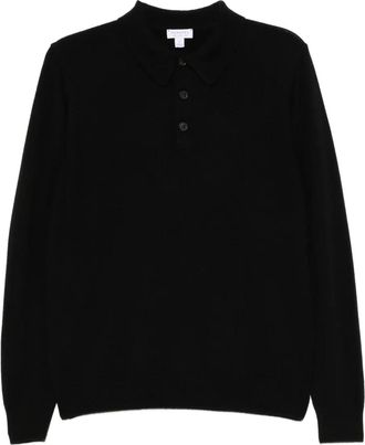 Sunspel pull en laine dagneau - Noir
