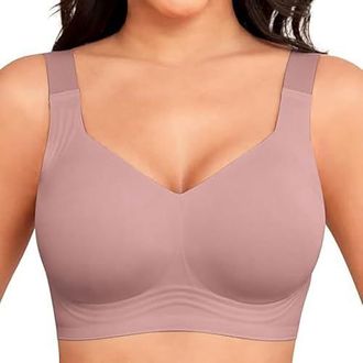 Generic Curvebaby Soutien-gorge en gelée, sans fil, confortable, sans fil, couverture complète, plus daffaissement, violet, 4XL