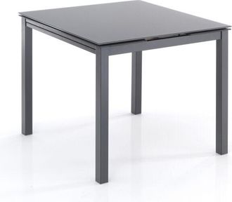 Oresteluchetta Ausziehbarer Tisch aus Glas und grauem Metall 90x90/150cm Lubbock Grey