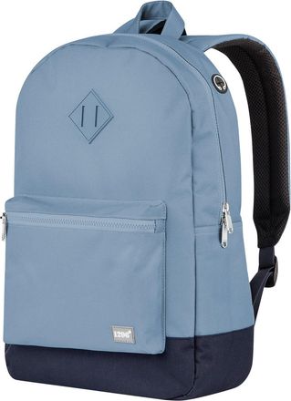 HAUPTSTADTKOFFER blnbag U6 - Leichter Rucksack mit Steckfach für Notebook, robuster Daypack wasserabweisend, Tagesrucksack für Damen und Herren, 19 Liter - Blau/Dunkel