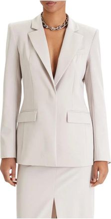 Patrizia Pepe Femme, Vestes, Beige, Taille: 38 FR Blazer cintr&eacute; avec bouton invisible