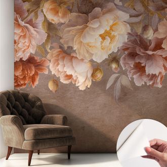 Tulup Carta Da Parati Autoadesiva - Fotomurale Adesivo - Soggiorno Moderno - Resistente - Eleganza Floreale 250x250 Cm