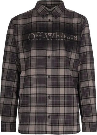 Off-white Homme, Chemises, Gris, Taille: M Spray Book Check Flan Regular Shirt