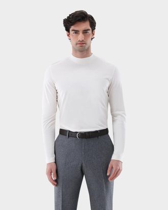 van Laack Stehkragenshirt mit Kaschmir und Baumwolle