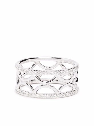 Loyal.e Paris bague Perp&eacute;tuel.le en or blanc recycl&eacute; 18ct pav&eacute;e de diamants - Argent