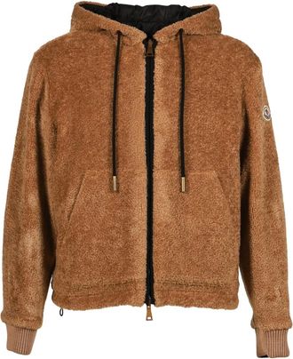 Moncler hooded zip jacket - Marron