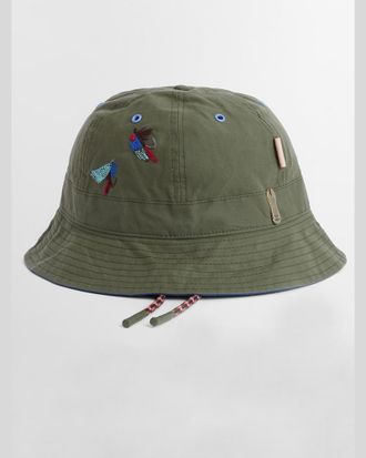 Barbour Paul Smith loves Barbour Fischerhut mit Stickereien in