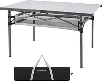 KingCamp Table de Camping Pliante en Aluminium 136x70x70cm Table Pliable pour 4 &agrave; 6 Personnes L&eacute;g&egrave;re Portable Table de Cuisine Table de Pique-Nique Barbecue Vo
