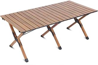 Generic Opvouwbare tafel - 120l*60w*45h - Campingtafel - Opvouwbare tafel - Opvouwbare tafel met houtlook - 4 tot 6 Personen