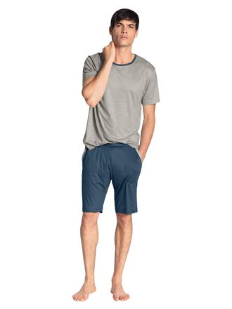 CALIDA Herren Love Nature Pyjamaset Kurz Zweiteiliger Schlafanzug, Gravel Melé, 46 EU