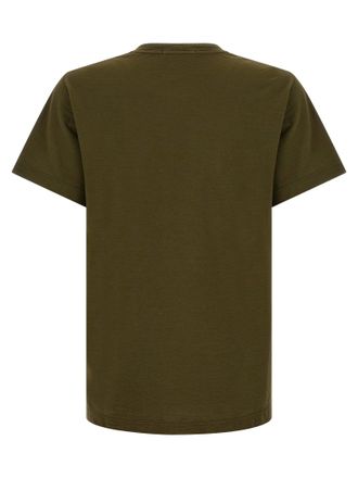 Stone Island Badge Logo Flamed Cotton T-shirt - Green