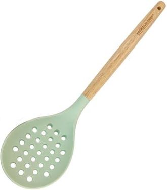 Fackelmann Fackelmann Ocean Schaumlöffel aus Silikon, starrer Stahlkern, rutschfester und ergonomischer Holzgriff, geeignet zum Frittieren und Aufschäumen, spülm