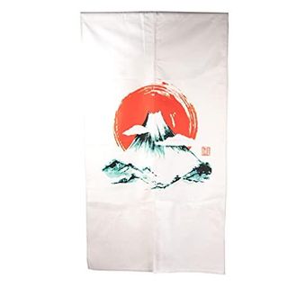 La Chineuse Lachineuse - Japanischer Noren-Berg Fuji & aufgehende Sonne - Japanische Vorhanglandschaft - Tür- und Wanddekoration - 90 x 150 cm - traditionelle Mal