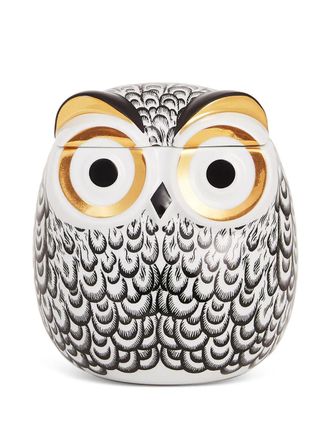Fornasetti pot à design de chouette - Blanc