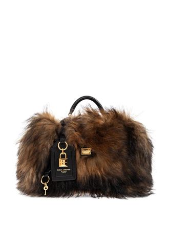 Dolce & Gabbana sac port&eacute; &eacute;paule Furry - Marron
