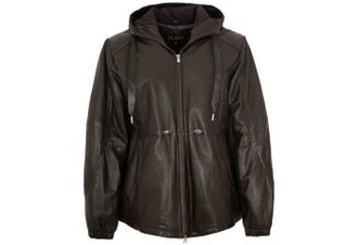 Jilani Lederjacke Camelia Jilani Collection - Damen Lederjacke Lammnappa Oversize dunkelbraun