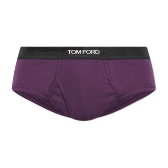 Tom Ford Homme, Sous-v&ecirc;tements, Violet, Taille: 2XL Logo Cotton Briefs