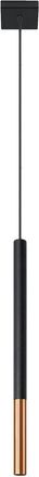 Licht-Erlebnisse Pendelleuchte Schwarz Kupfer Ø 2,5 cm schmal Zylinder höhenverstellbar bis 1 m G9 Metall Hängelampe Esstisch