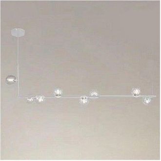 Trade Shop Trade Shop - 8-BALL G9 glas-deckenleuchter in weissem metall modernes design 71614