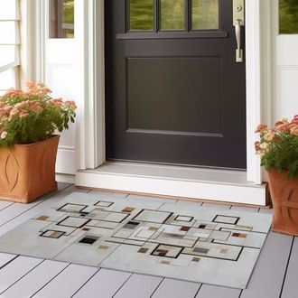 Generic Blanc Lavable en Machine Tapis Salon Style Contemporain g&eacute;om&eacute;trique d&eacute;coratif, 160 x 230 cm Doux Tapis de Sol Pelucheux Dessous Antid&eacute;rapant, Entree I