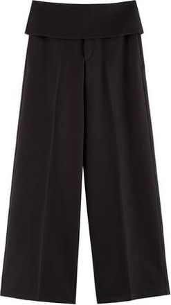 ARAKII Pantalon large &agrave; taille haute repli&eacute;e