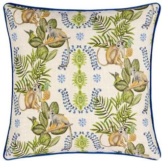 furn. Wylder Tropics Valera Lagos Kissen, AFFE, tropisch, Paspelierung, Polyester, gef&uuml;llt