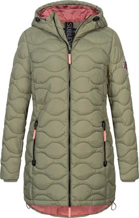Sublevel Damen Winter Jacke Mantel Parka Steppjacke Steppmantel Wintermantel, Farbe:Olive, Gr&ouml;&szlig;e:XL 42