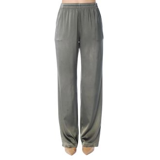 Caliban Pantalone in raso di seta con elastico in vita - - Trousers - Damen - Gr&uuml;n - XS